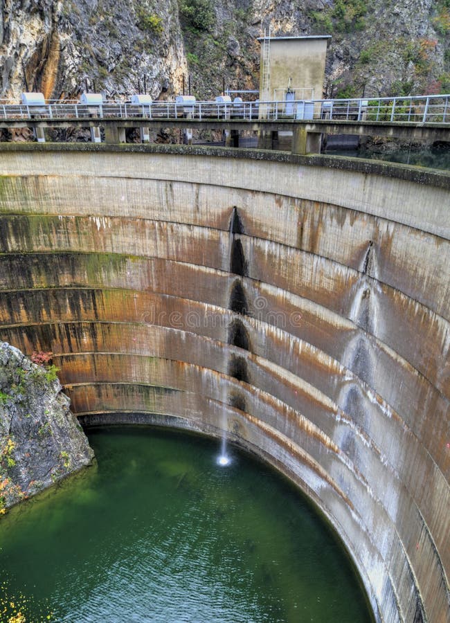 Water Falls from the Dam of HPP Stock Image - Image of bridge, energy ...