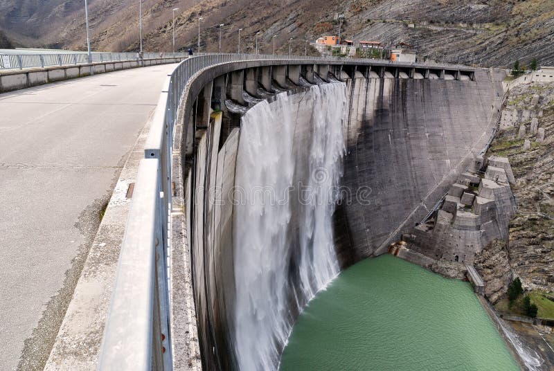 Water falls from the dam stock photo. Image of wall, cold - 36205864