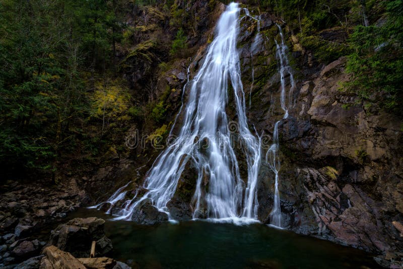 Rocky Brook Falls in Olympic National Forest Stock Photo - Image of ...