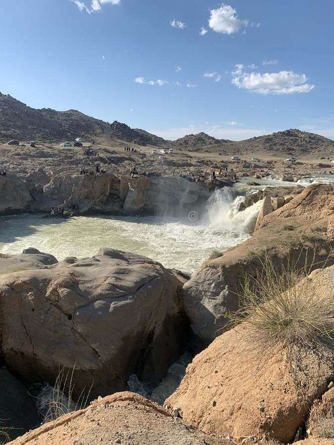 Water Falls Mountain Land Cloud Stock Image - Image of cloud, land ...