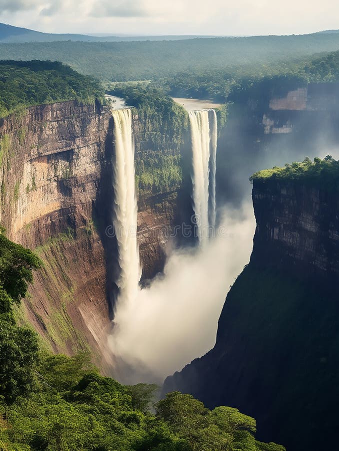 Water falls stock illustration. Illustration of cascade - 280186989