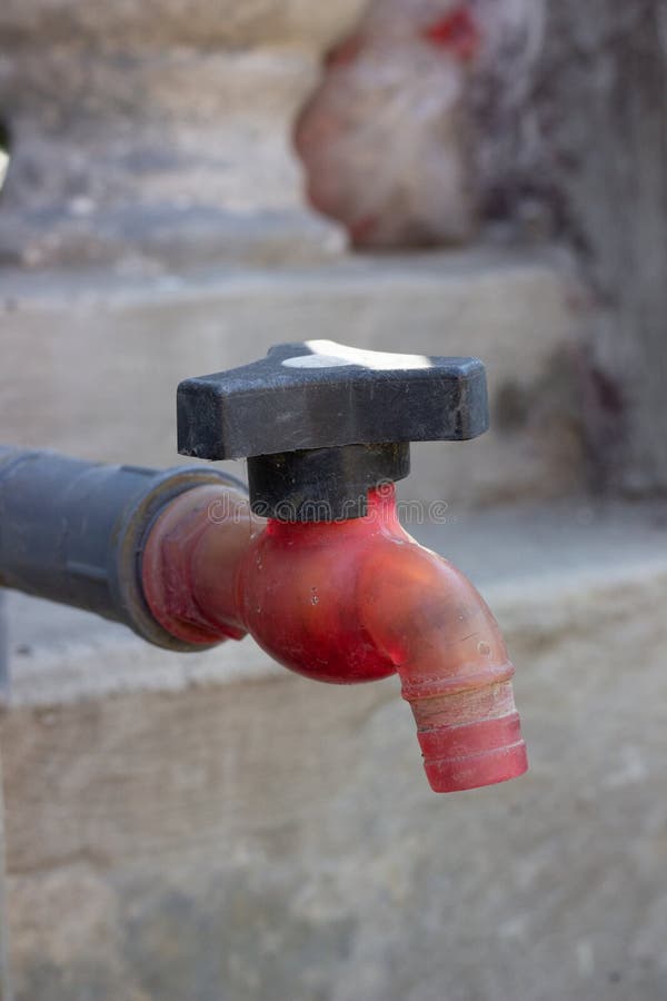 A Water Faucet that Functions To Drain Water. Portrait View Stock Photo ...
