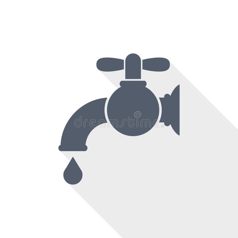 Water Faucet, Old Tap Flat Design Vector Icon Stock Vector ...