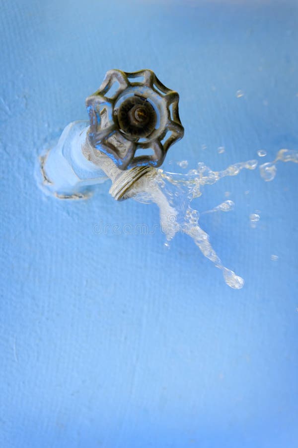 Leaky Faucet Spraying Water Stock Photo - Image of concern, oxidized ...