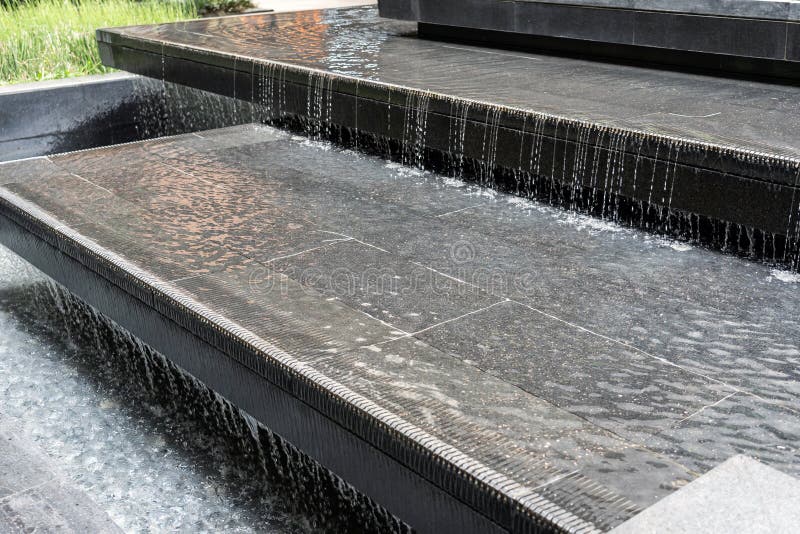 Water Feature Cascade As Part of Landscape Design Editorial Image ...