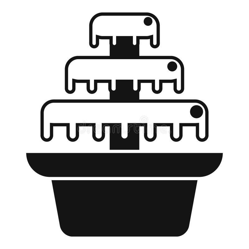 Water Feature Cascading Down Levels into Basin Icon Stock Illustration ...