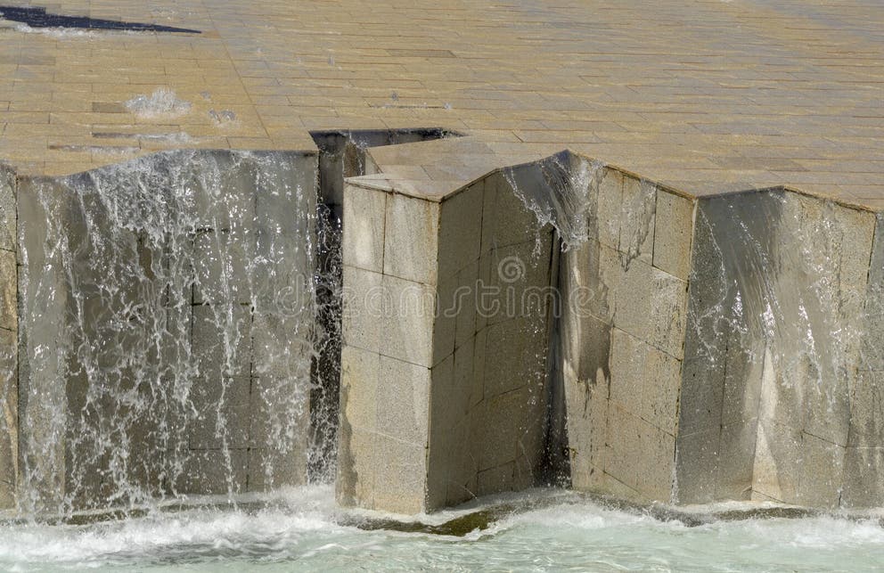 Water Feature Formed by a Large Sloping Surface Lined with Tile Stock ...