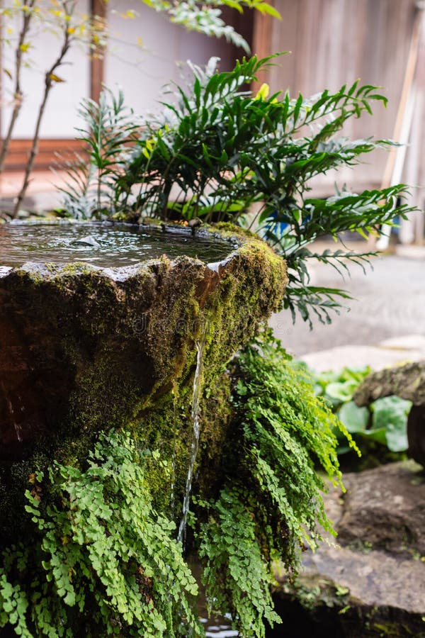 Water Feature in Japanese Garden Stock Image - Image of japan, nature ...