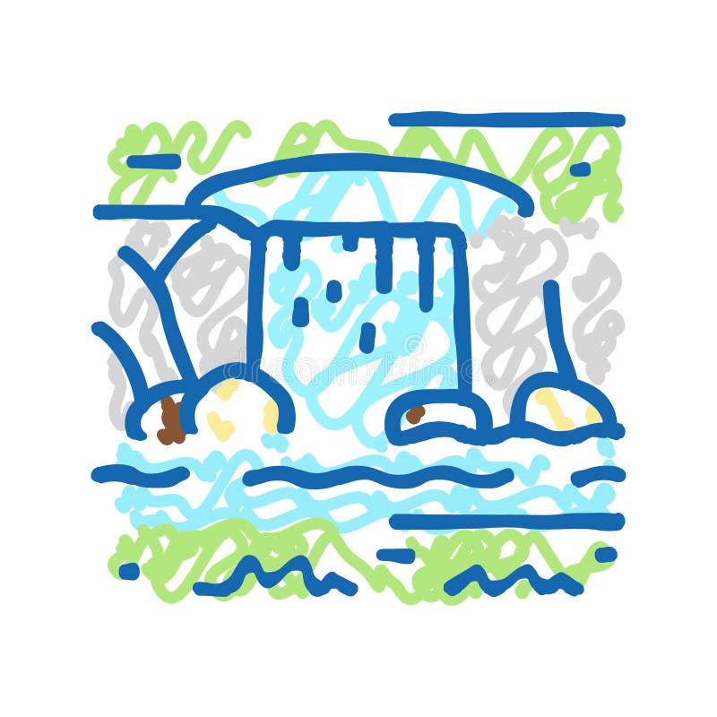 Water Features Icon Doodle Illustration Stock Vector - Illustration of ...