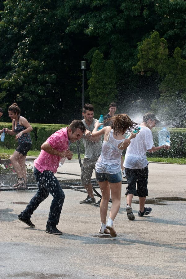 Water Fight stock photo. Image of battle, defend, humid - 983008