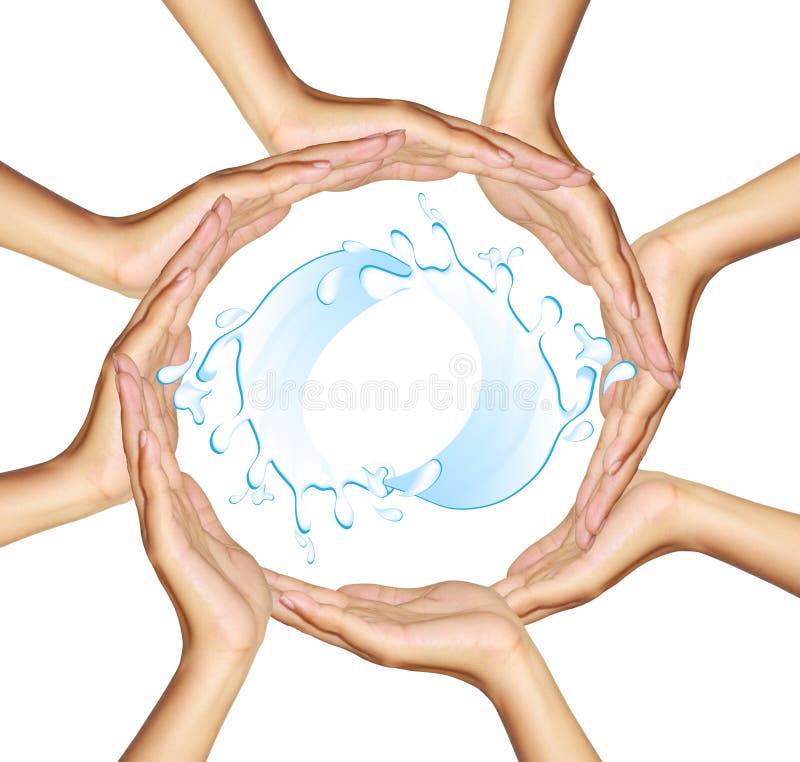 Water Figure with Human Hand Stock Photo - Image of closeup, energy ...