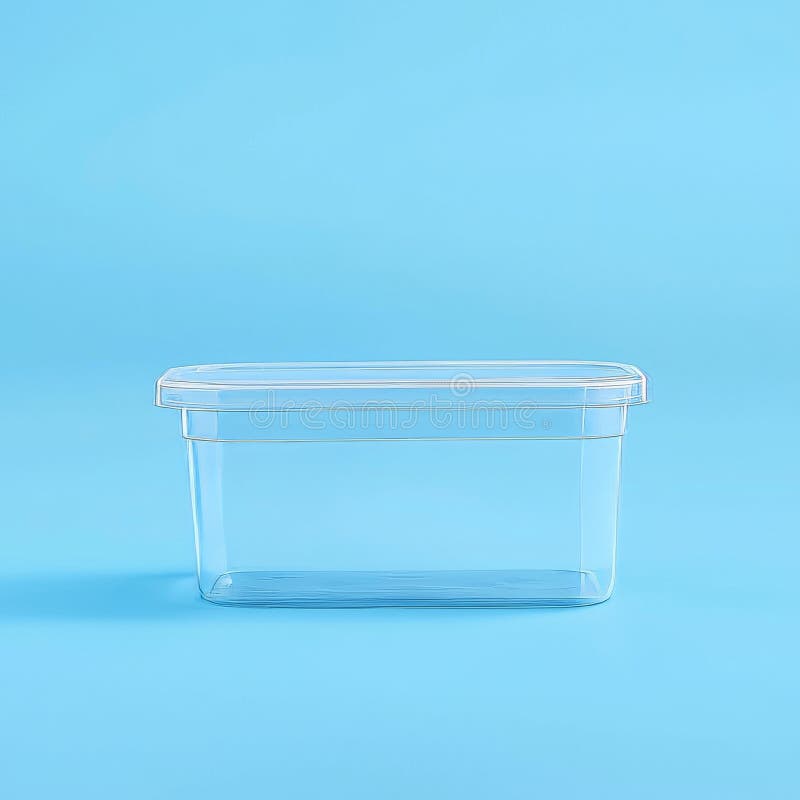 Water-filled Clear Plastic Container with Blue Lid Stock Photo - Image ...