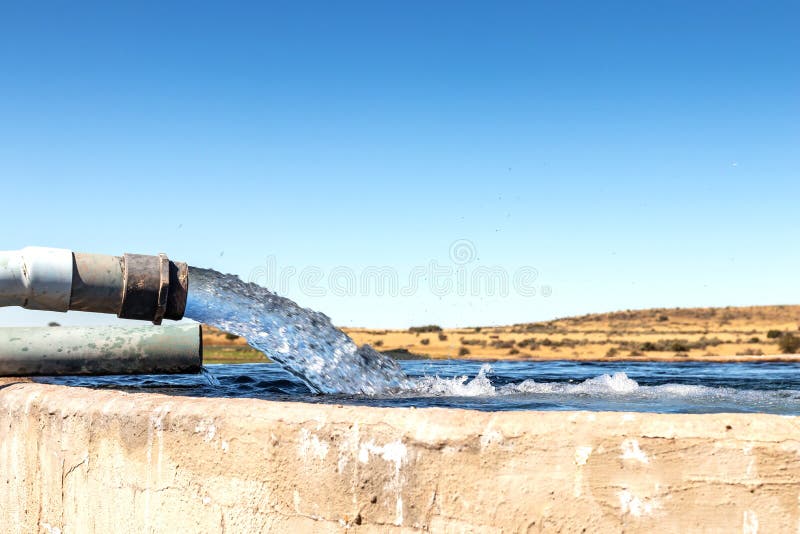 Water Filling a Cement Dam Outdoors on a Farm Stock Image - Image of ...