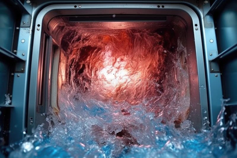 Water Filling Up Inside a Washing Machine Stock Photo - Image of water ...