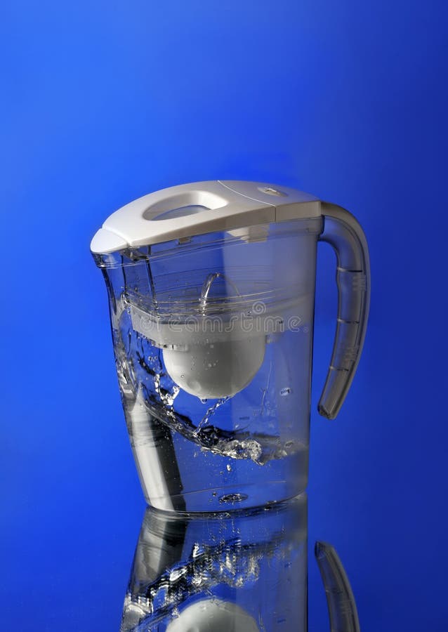 Water Filter on Blue Background Stock Photo - Image of portable ...