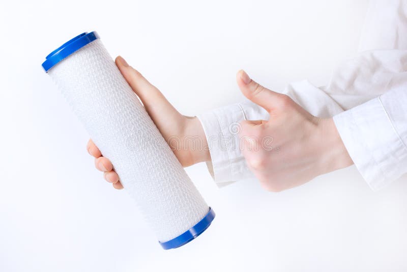 Water Filter Cartridge in Human Hand Stock Image - Image of filtration ...