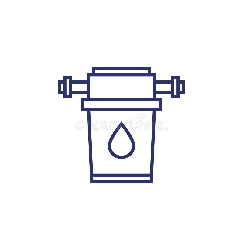 Water Filter Icon, Line Design Stock Vector - Illustration of clean ...