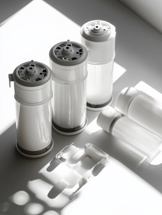 Water Filter System Parts Arranged on a Clean Surface Highlighting the ...