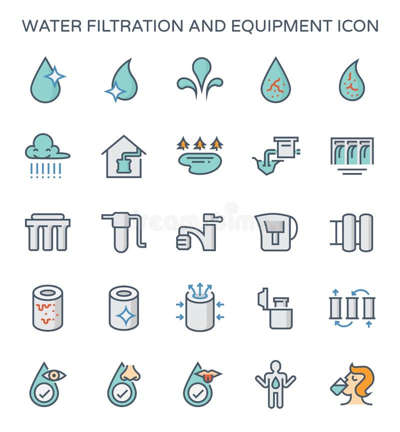 Water filtration icon stock vector. Illustration of filter - 119486707