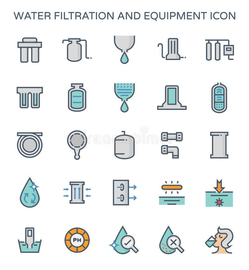 Water filtration icon stock vector. Illustration of machine - 119486759