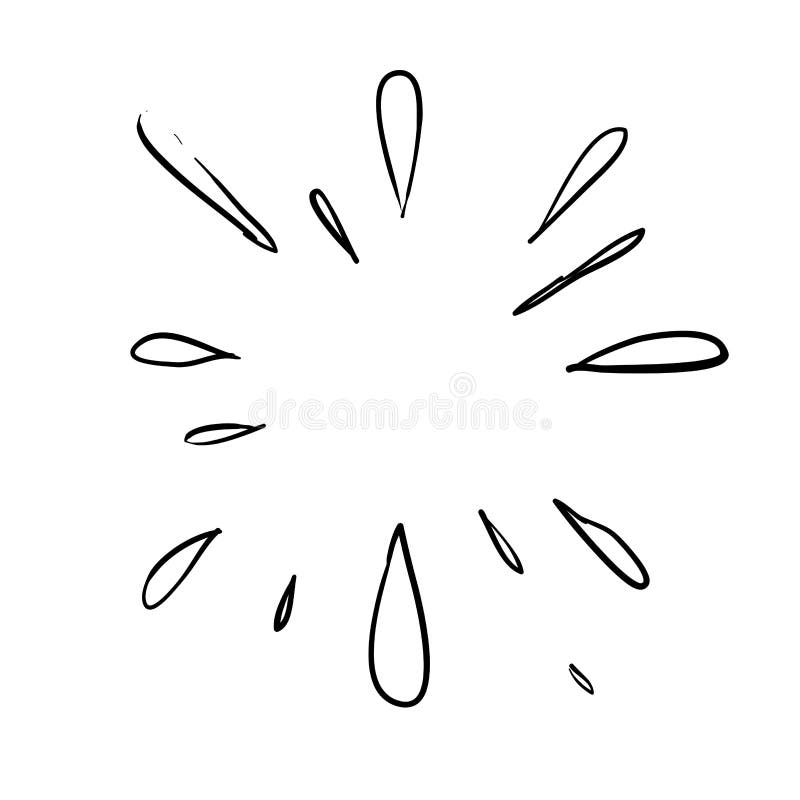 Water or Fire Explosion Burst Doodle Illustration Stock Vector ...