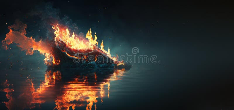 Water on Fire, Flames and Burning. Generative AI Stock Illustration ...
