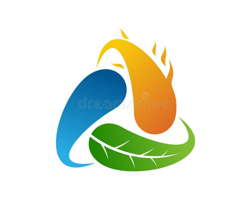 Water Fire Leaf Vortex Logo Template Stock Vector - Illustration of ...