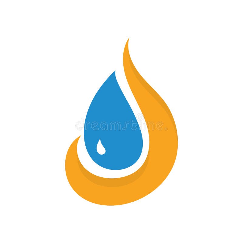 Water and fire logo symbol stock vector. Illustration of modern - 340915606
