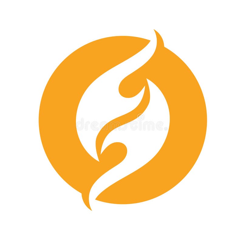 Water and fire logo symbol stock vector. Illustration of dripped ...