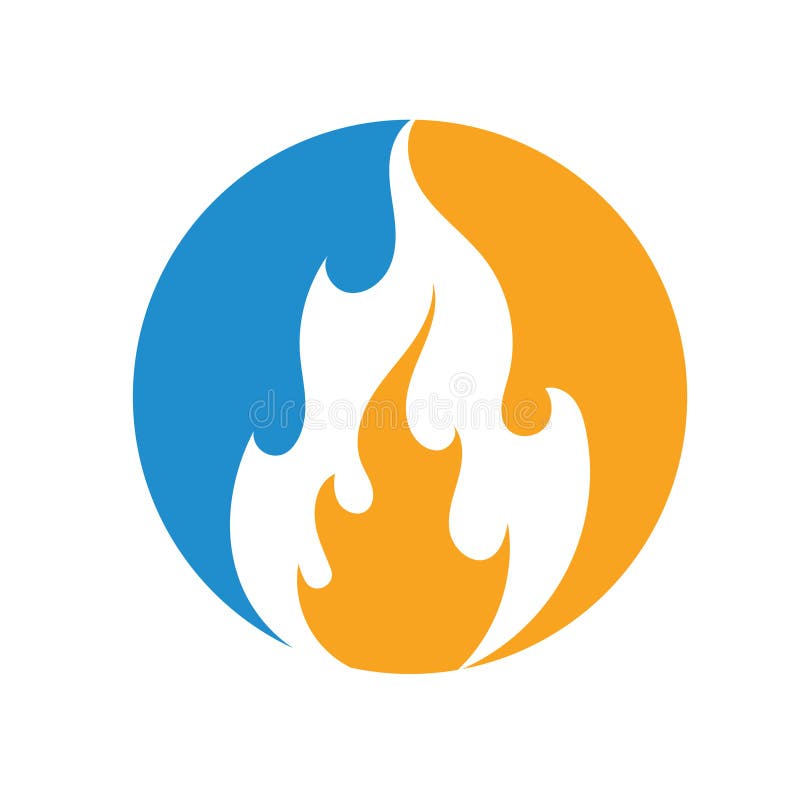 Water and fire logo symbol stock vector. Illustration of burn - 340915631