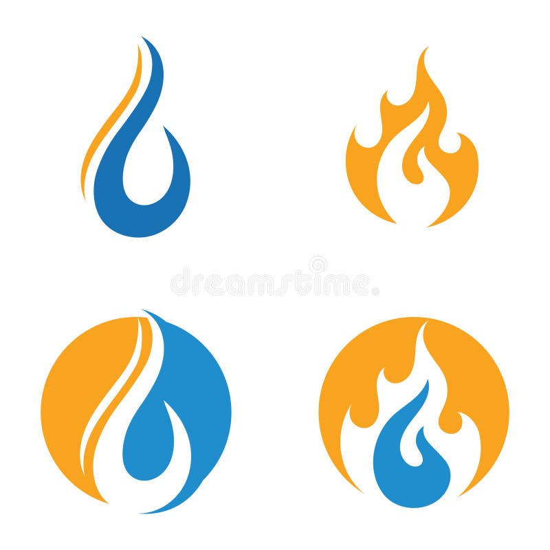 Water and fire logo symbol stock vector. Illustration of environment ...