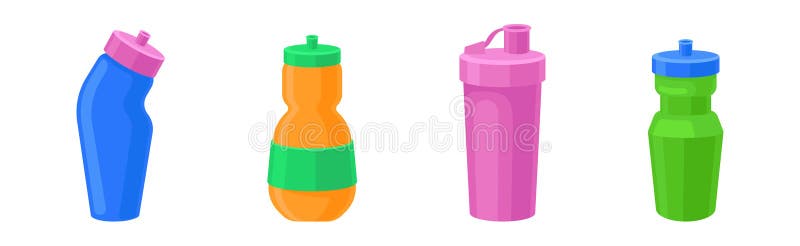 Water Flask and Thermal Container for Drink Vector Set Stock Vector ...