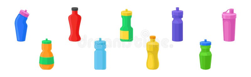 Water Flask and Thermal Container for Drink Vector Set Stock Vector ...
