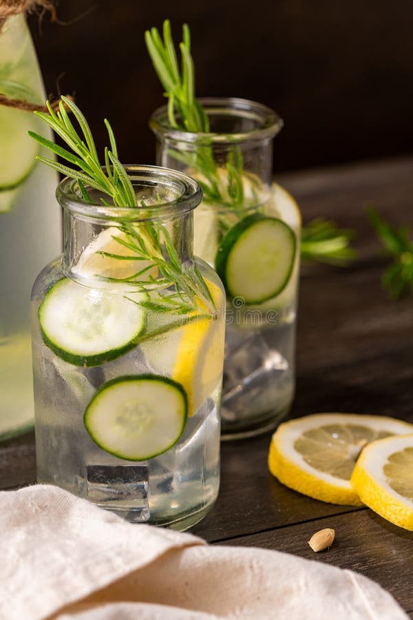 Water flavored with lemon stock image. Image of natural - 251673763