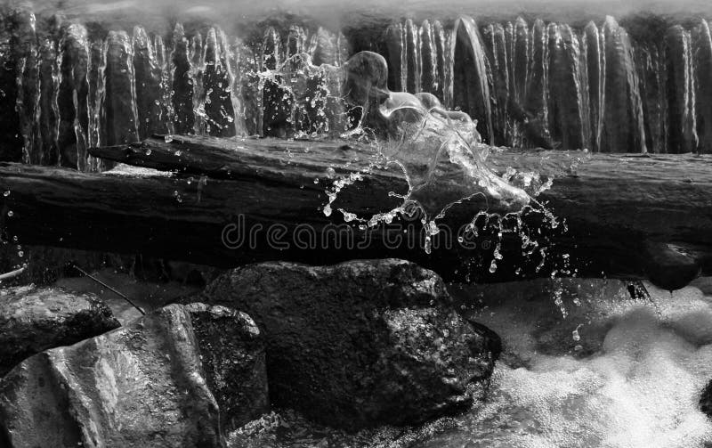 Water Flies Over a Small Waterfall Stock Photo - Image of small, water ...