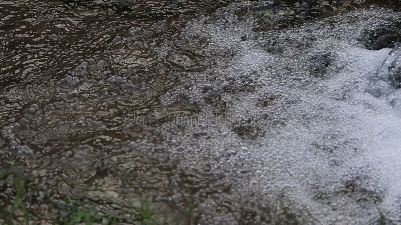 Running Water in a Stream, Air Bubble Floating Up To Water Surface ...