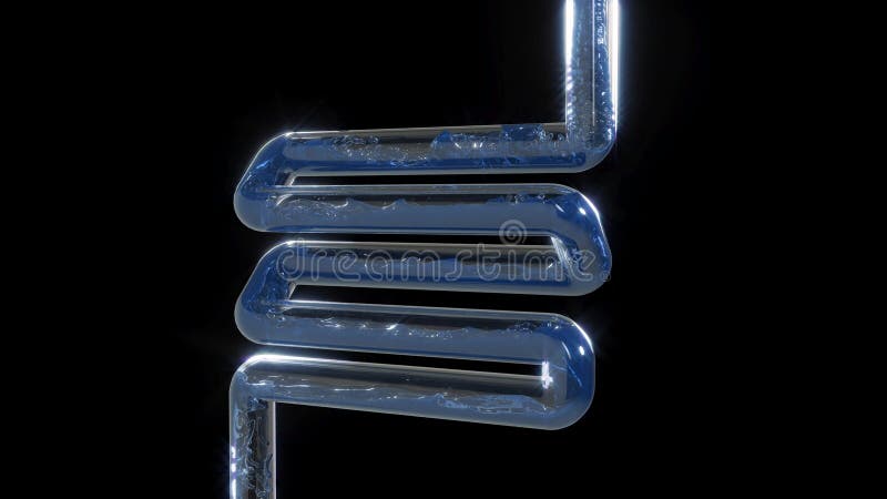 Water Flow on Glass Tube on Black Back 3d Stock Illustration ...