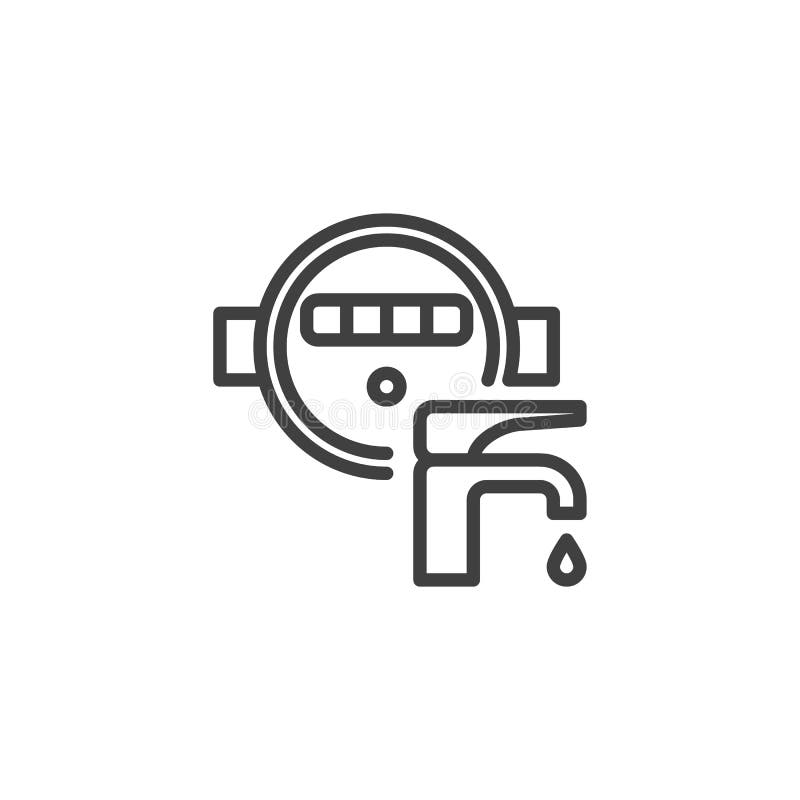 Water flow meter line icon stock vector. Illustration of faucet - 258006960 Water flow meter line icon stock vector. Illustration of faucet - 258006960