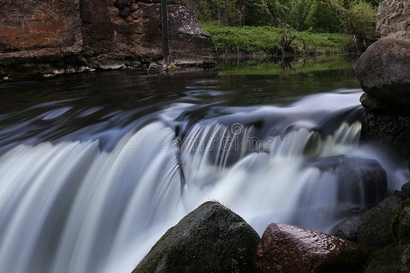 Water Flow in the Mountain River Stock Image - Image of nature ...