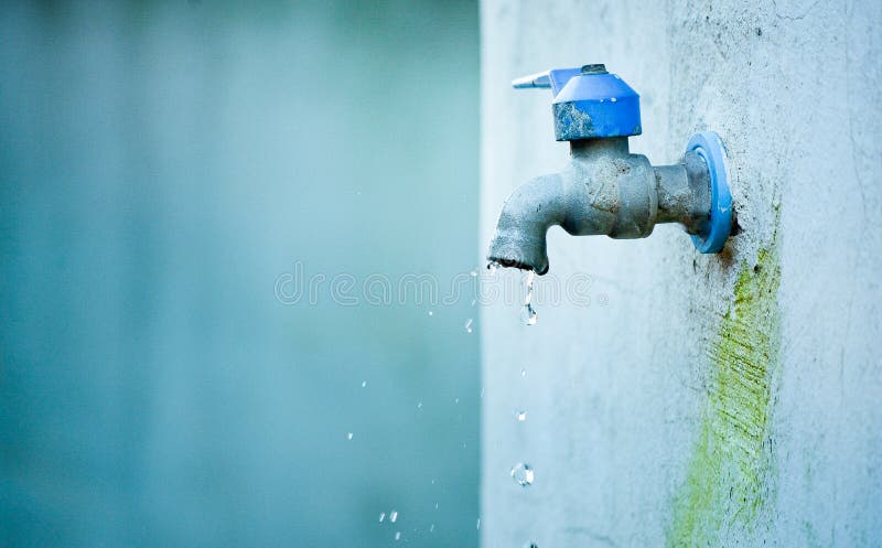 Water flow out of a tap stock photo. Image of leaks, blue - 99677692