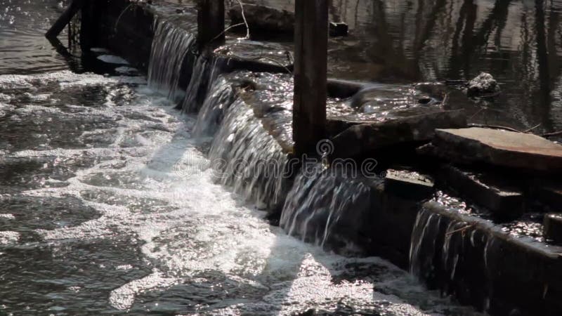 Water Flow Over Big Stones on Dam in River, Stock Footage - Video of ...