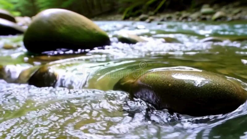 Water Flow Over Smooth Pebbles Close-up Stock Video - Video of aqua ...