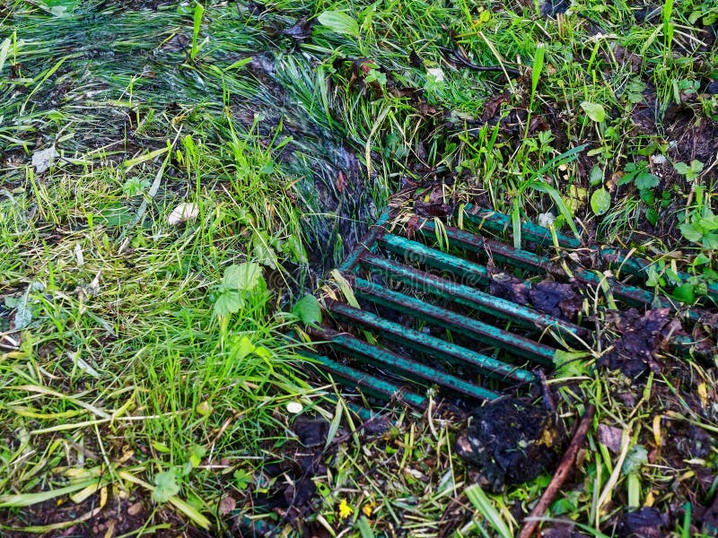 Water Flow in the Park in the Drain Ditch Stock Photo - Image of drain ...