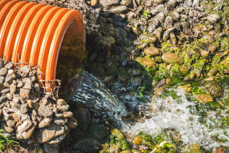Water Flow from Pipe , Sunset and Abstract Stock Image - Image of ...