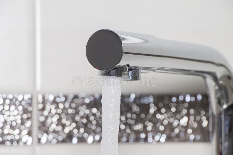 Water Flow Pouring from the Tap Stock Photo - Image of kitchen, flow ...