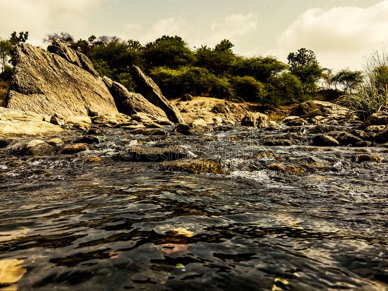 Water flow in river stock photo. Image of tree, nature - 189313660