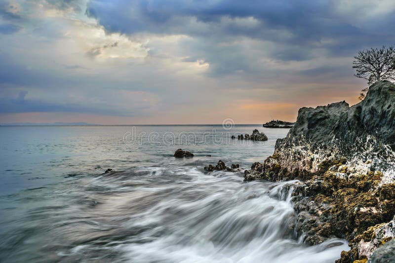 Water flow stock photo. Image of beach, cloud, water - 63941526