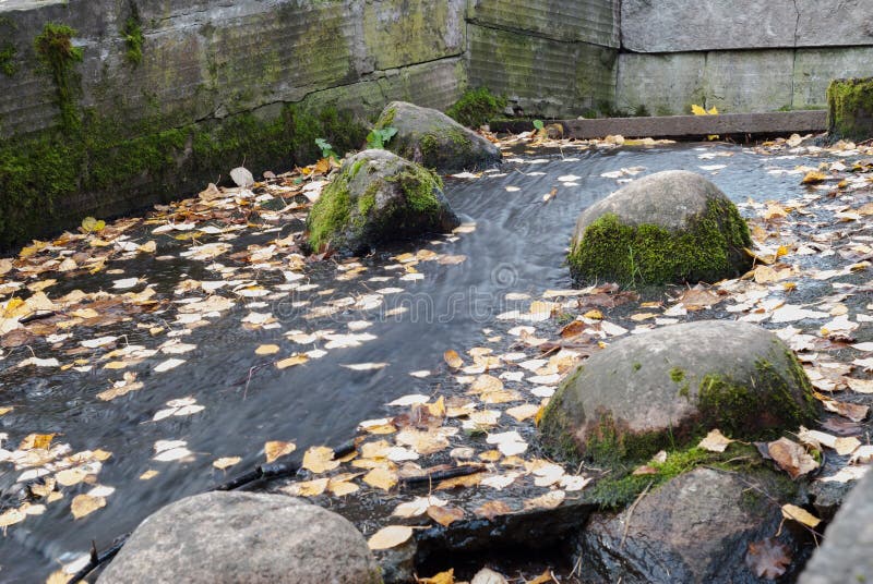Water Flow between the Stones. Stopped Movement of Water Stock Photo ...