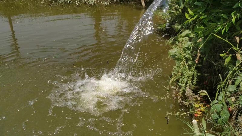 Water Flow Treatment System from the Water Pump Pipe. Water Flowing ...