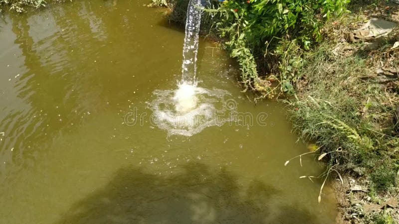 Water Flow Treatment System from the Water Pump Pipe. Water Flowing ...